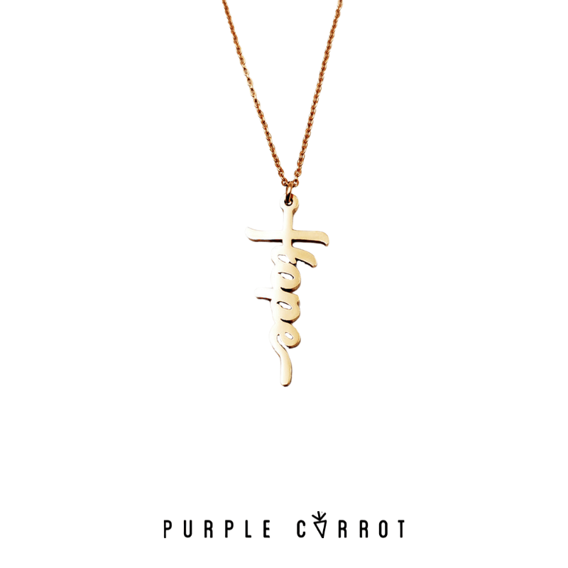 Hope Cross Necklace - Purple Carrot
