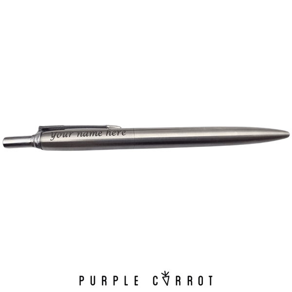 Silver Script Pen - Purple Carrot