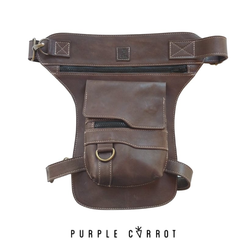 Leather Leg Bag - Purple Carrot
