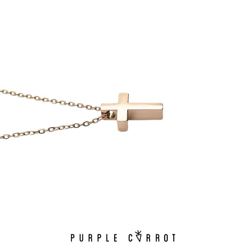 Threaded Cross Necklace - Purple Carrot