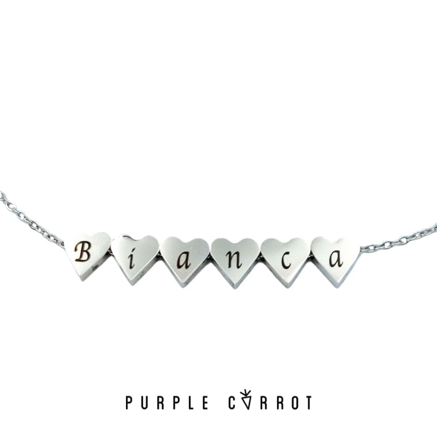 Threaded Heart Necklace - Purple Carrot