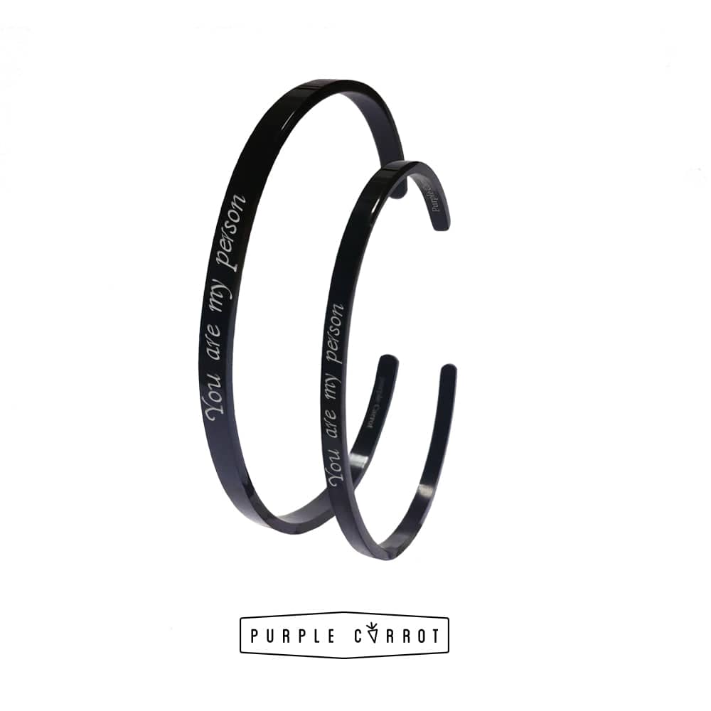 Personalised Cuff Bangles - Purple Carrot