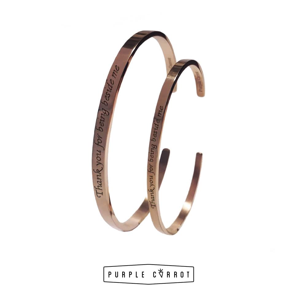 Personalised Cuff Bangles - Purple Carrot