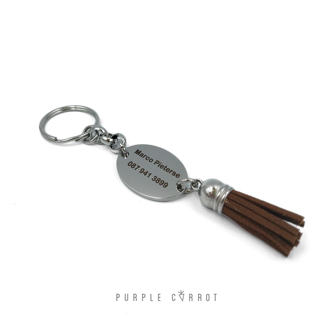 Oval Disc Keychain - Purple Carrot