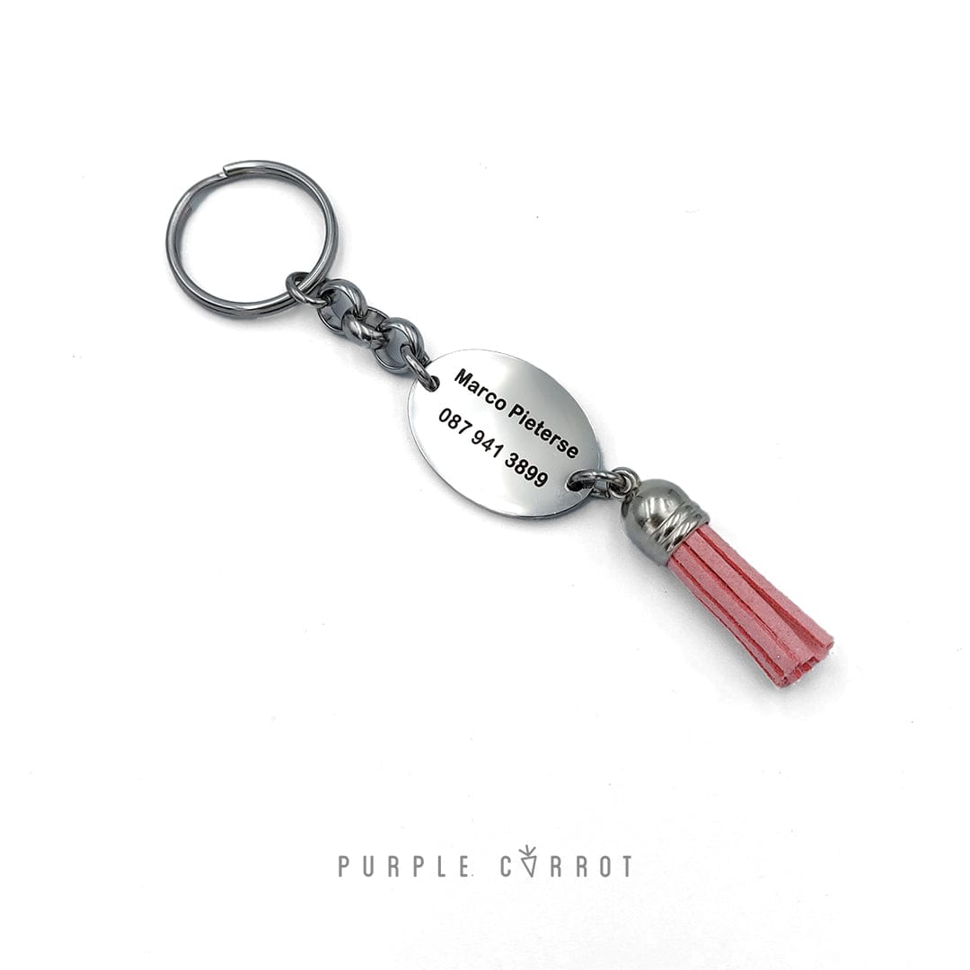 Oval Disc Keychain - Purple Carrot