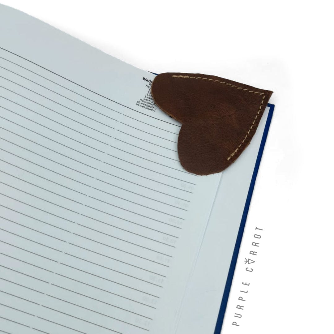 Leather Heart Bookmark - Purple Carrot