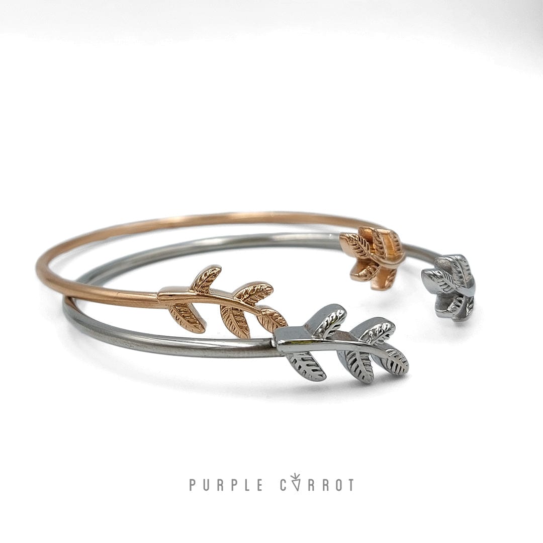 Leaf Cuff Bangle - Purple Carrot