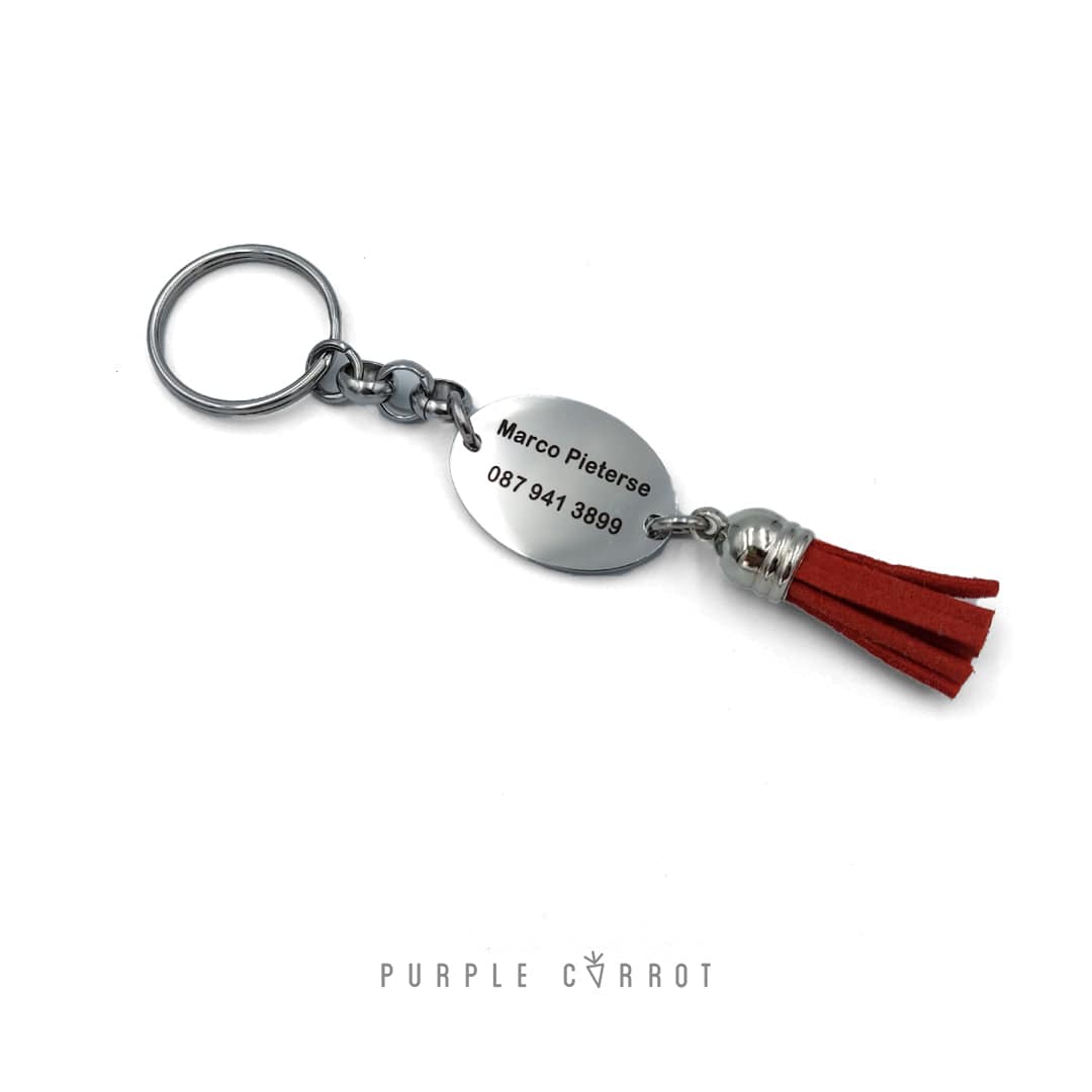 Oval Disc Keychain - Purple Carrot
