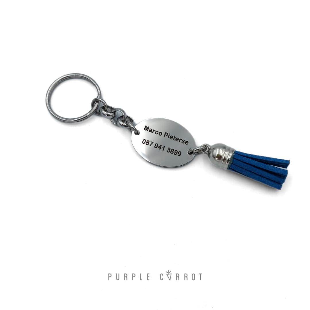 Oval Disc Keychain - Purple Carrot