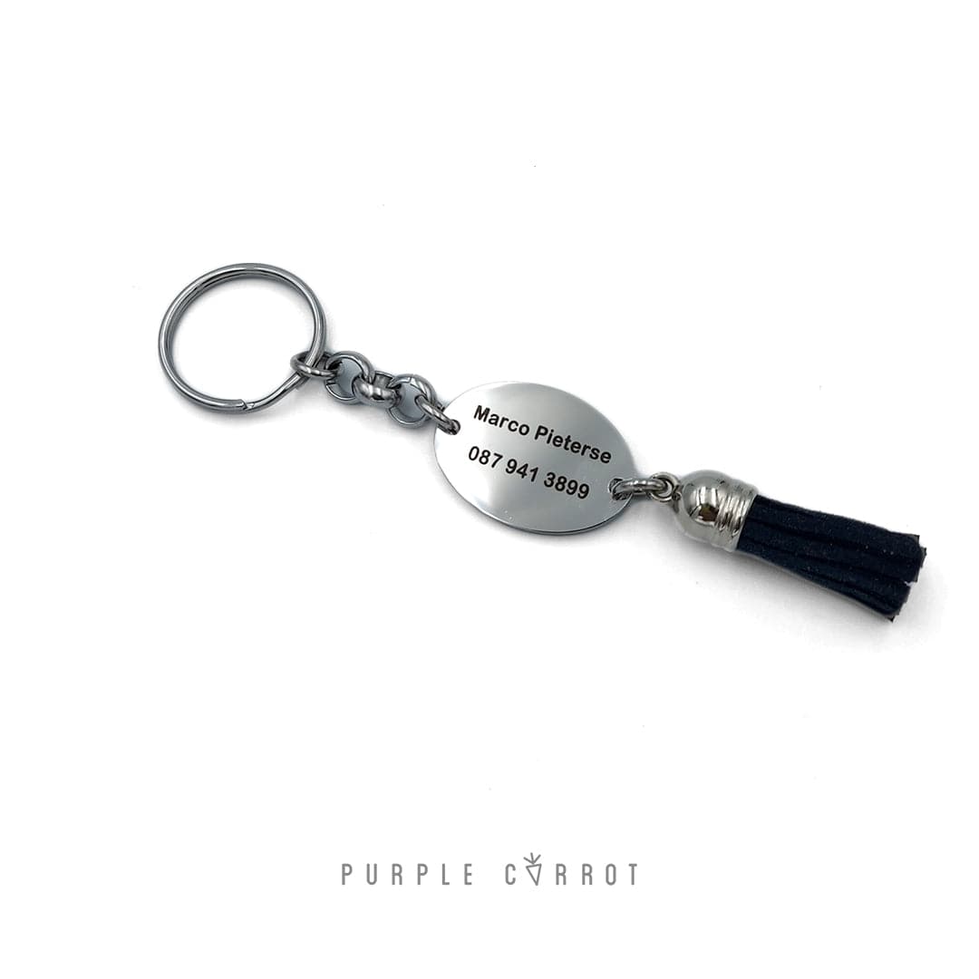 Oval Disc Keychain - Purple Carrot