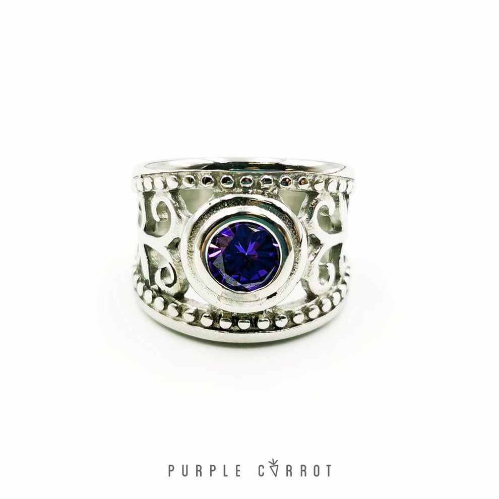 Coloured Round Stone ring