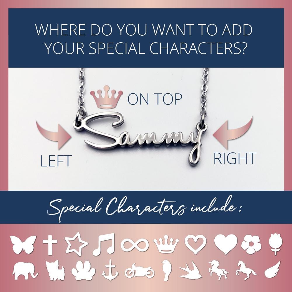 Sammy Font Name Necklace - Purple Carrot